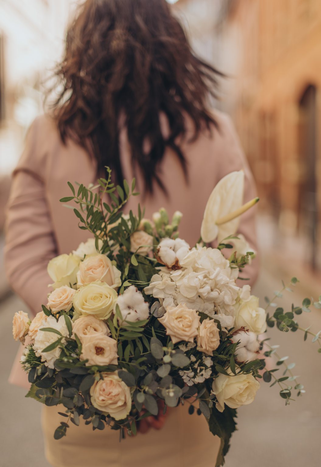 Bouquet Fleurs beiges "Ivoire", Fleurs fraîches | Monsieur Flower