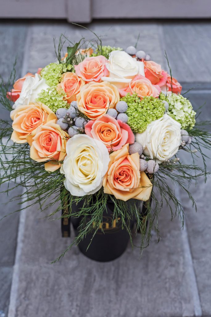 Bouquet Roses saumon (Polka), Fleurs fraîches | Monsieur Flower