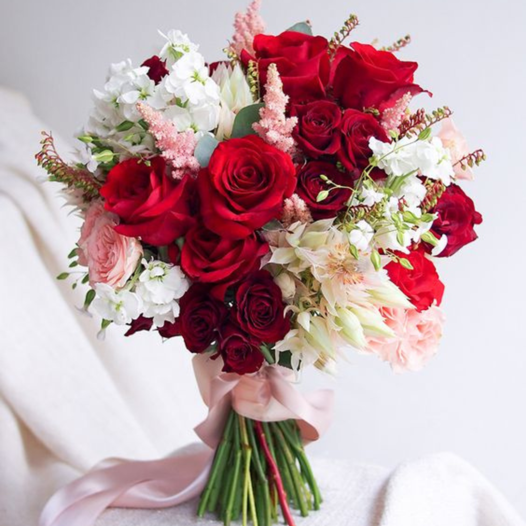 Bouquet de fleurs fraîches pour la Saint Valentin