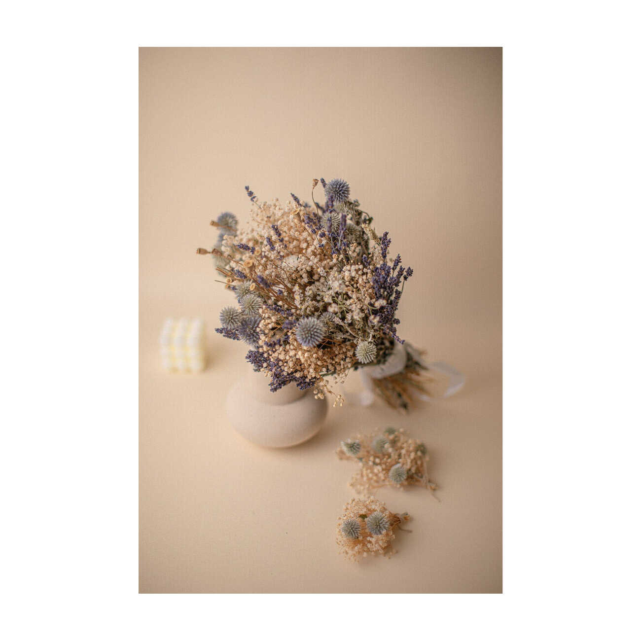 Bouquet de mariage à fleurs séchées "Coeur Lavande" | MF