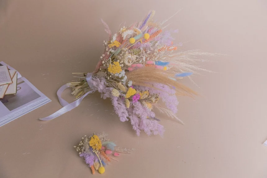 Bouquet de mariée de fleurs séchées "Trône d’Égypte " | MF